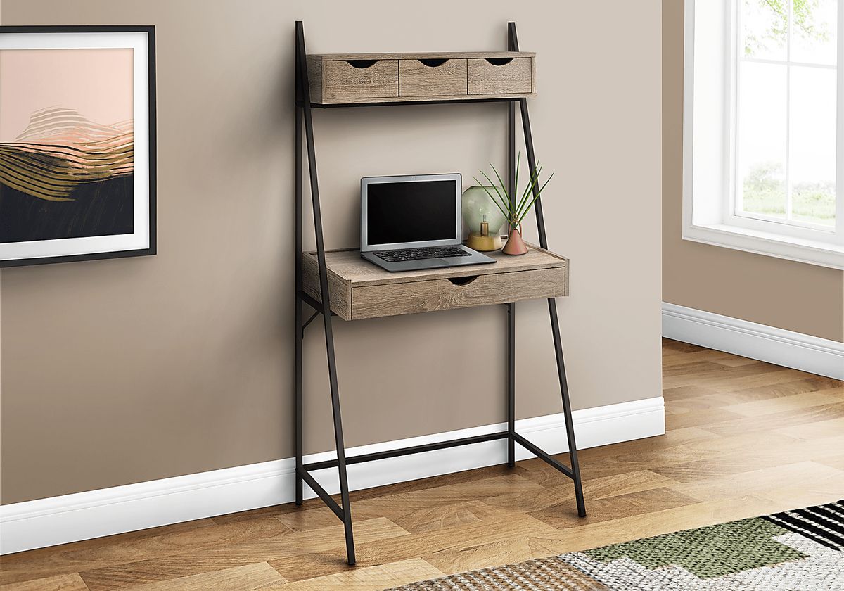 Hanoverway Beige Colors,Light Wood,White Desk | Rooms to Go