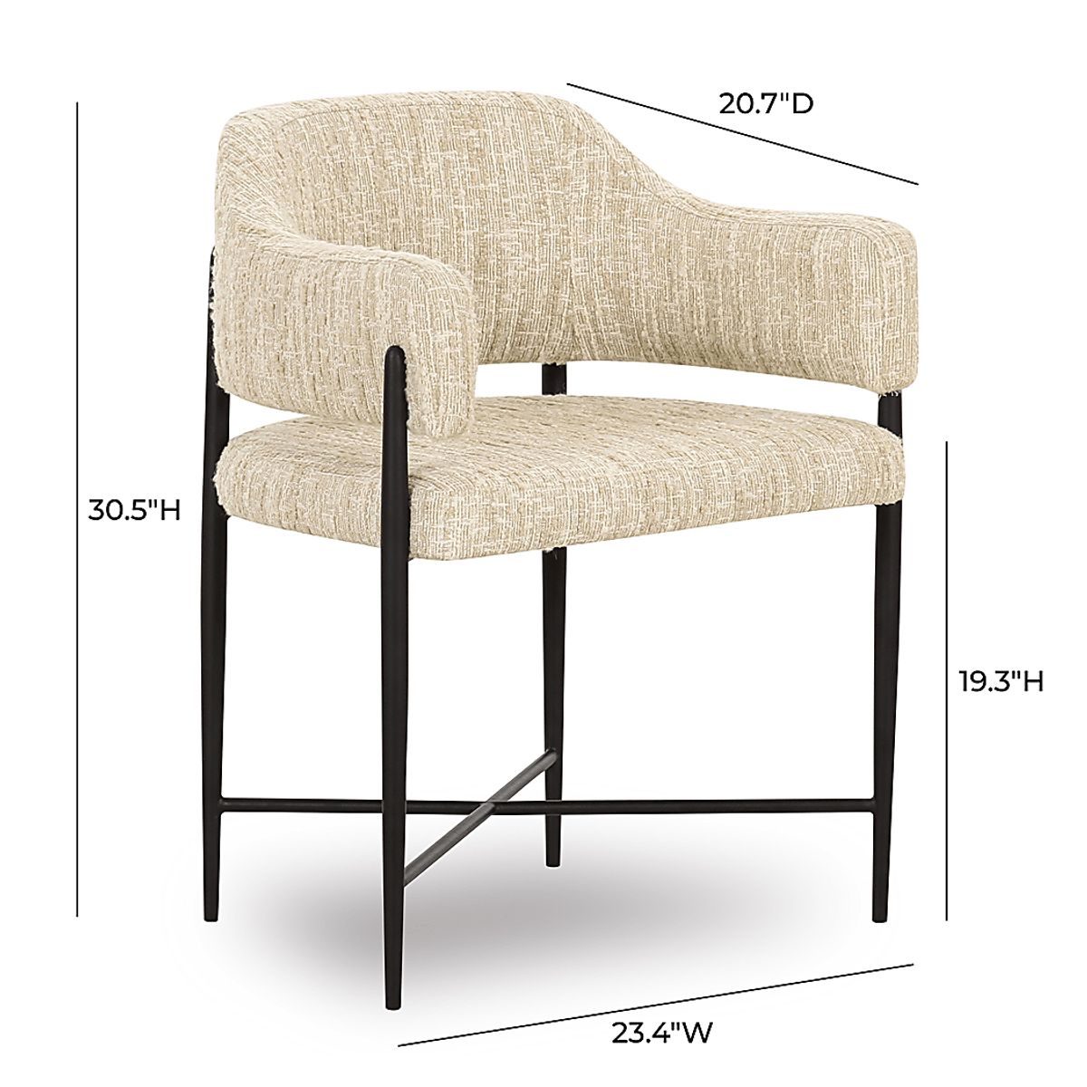 Hansomcab Cream Beige Boucle Arm Chair | Rooms to Go