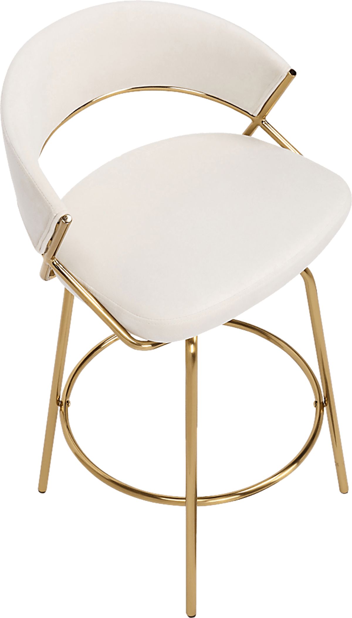 Harborson Gold Colors,Metal Cream Beige Velvet Plush Counter Height ...