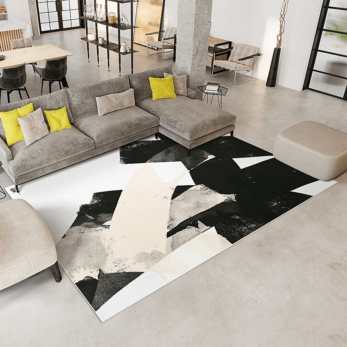 Hardash Black,Gray,White Rugs | Rooms to Go