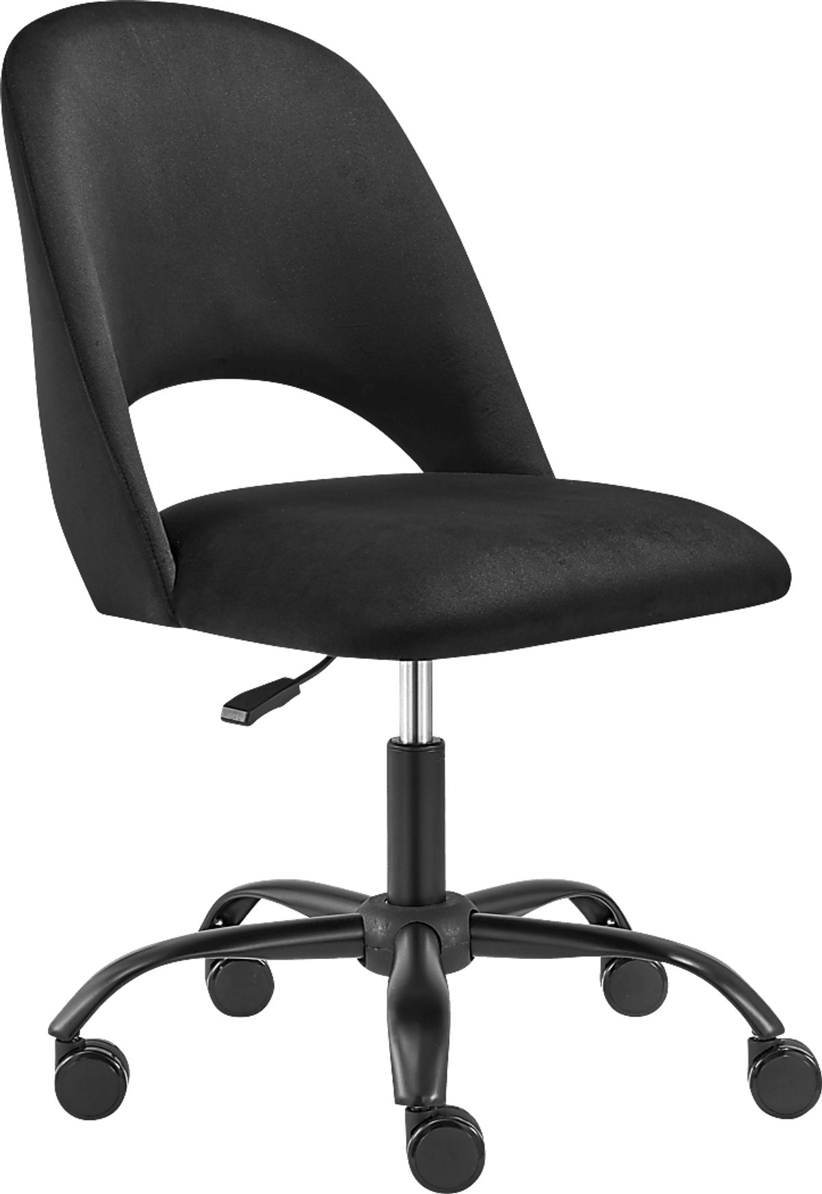 Hardesty Black Velvet Plush Desk Chair | Rooms to Go