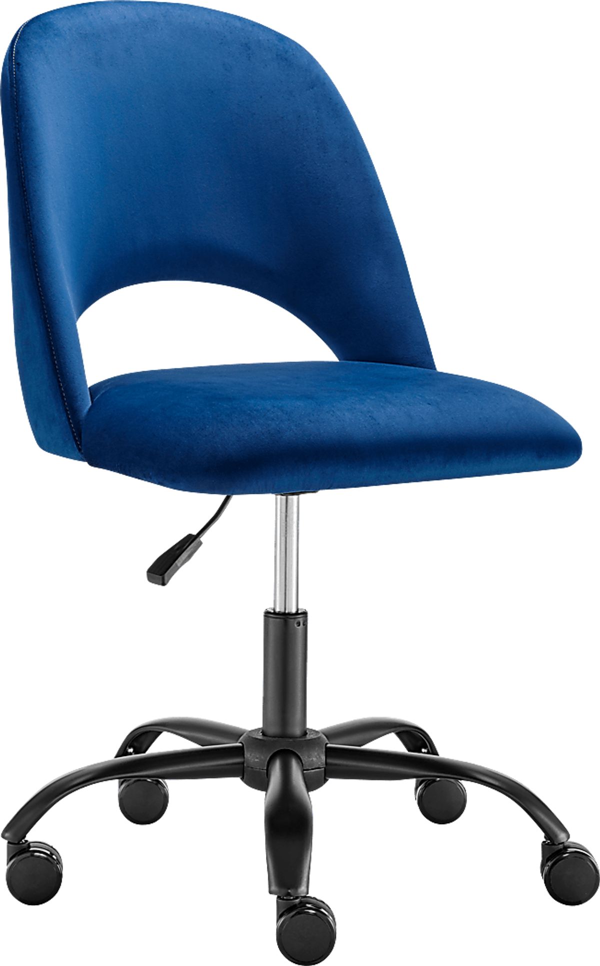 Hardesty Blue Velvet Plush Desk Chair | Rooms to Go