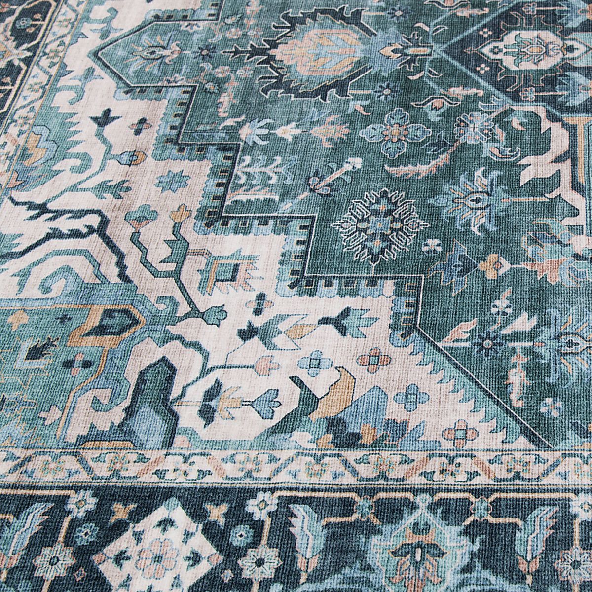 Hargis Blue Polyester Fabric Rug | Rooms to Go