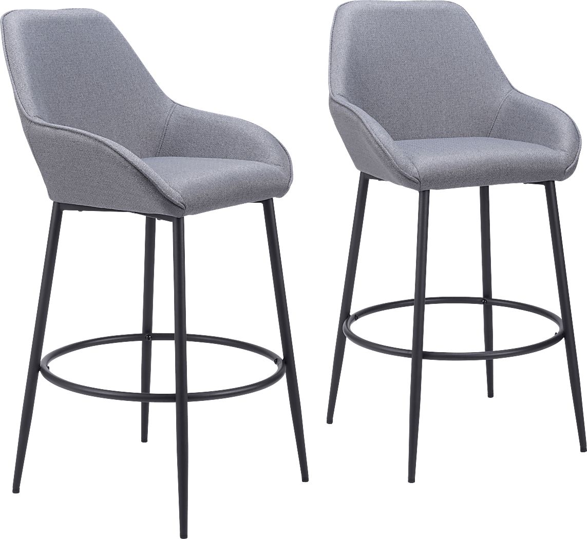 Harlan Black Black,Colors Gray Barstool, Set Of 2 | Rooms to Go