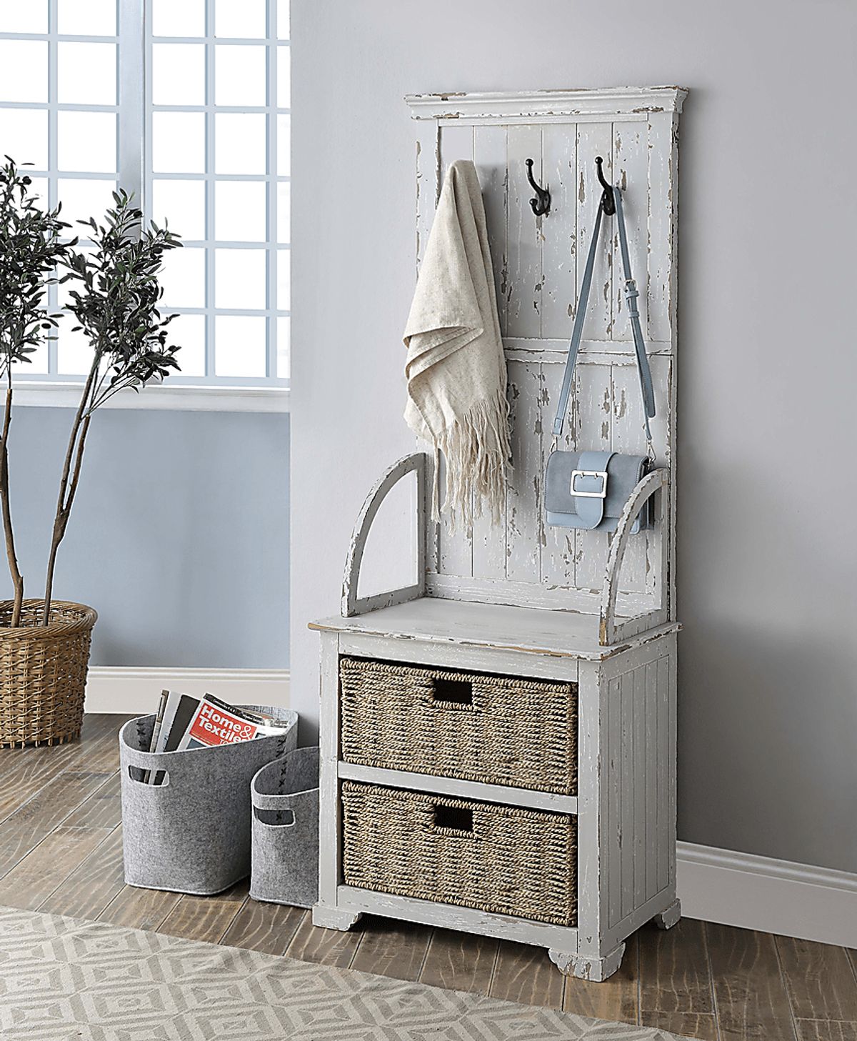 Harlingen Gray Hall Tree | Rooms to Go