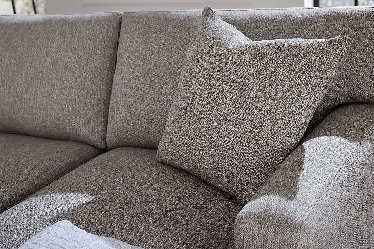 Cindy Crawford Harmonie Gray Textured 3 Pc With Double Chaise Sectional ...