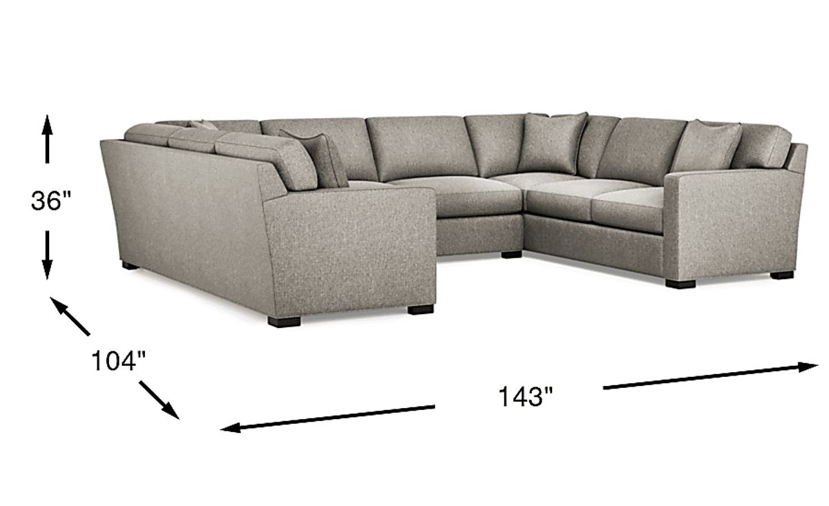 Cindy Crawford Harmonie Gray Textured 3 Pc Sectional | Rooms to Go