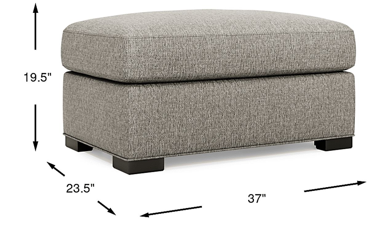 Cindy Crawford Harmonie Gray Textured Ottoman | Rooms to Go