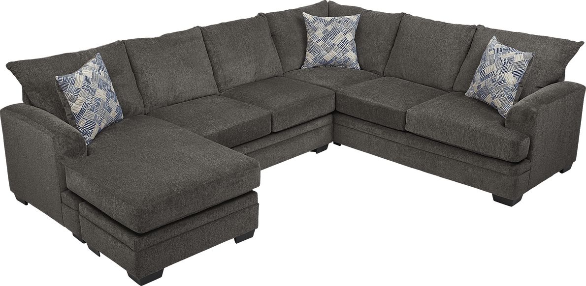 Harold Square Pewter 4 Pc Sectional Living Room - Rooms To Go