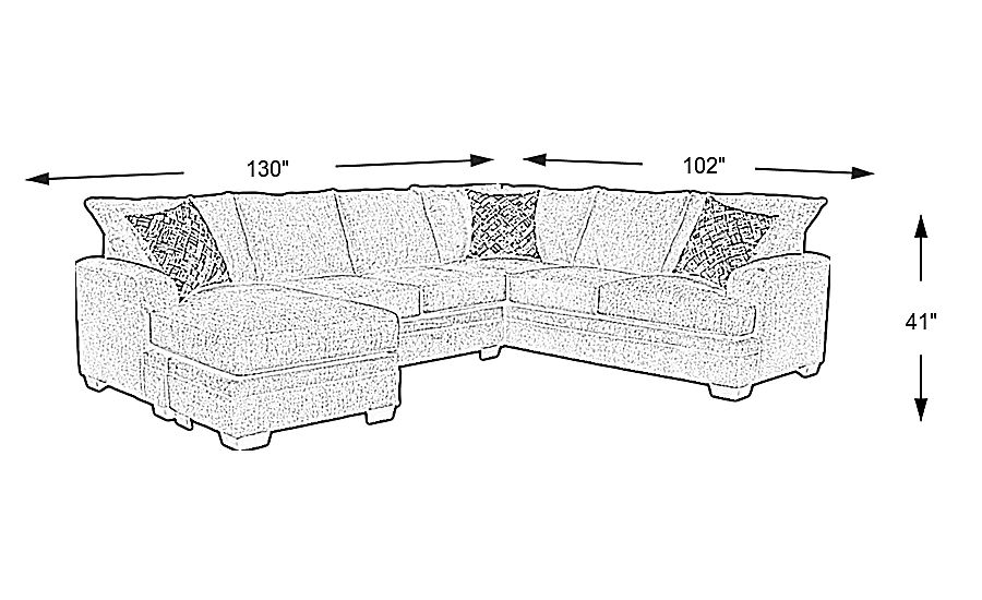 Harold Square Pewter 3 Pc Sectional - Rooms To Go
