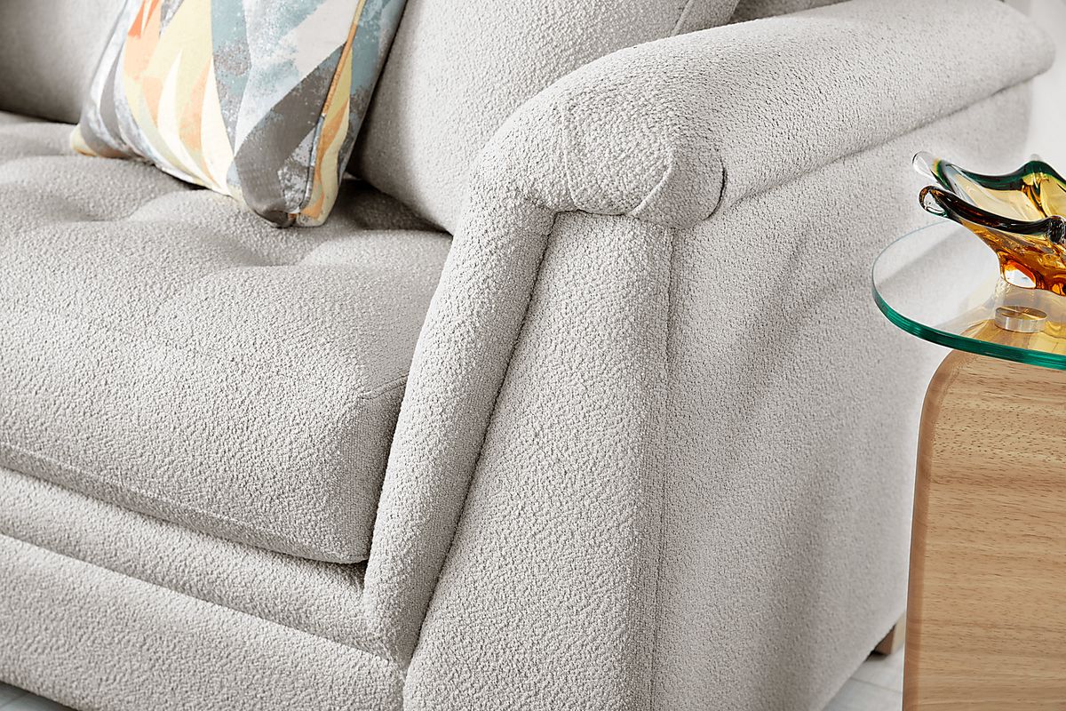 Cindy Crawford Harper Gray Chenille Fabric 2 Pc Left XL Arm Chaise ...
