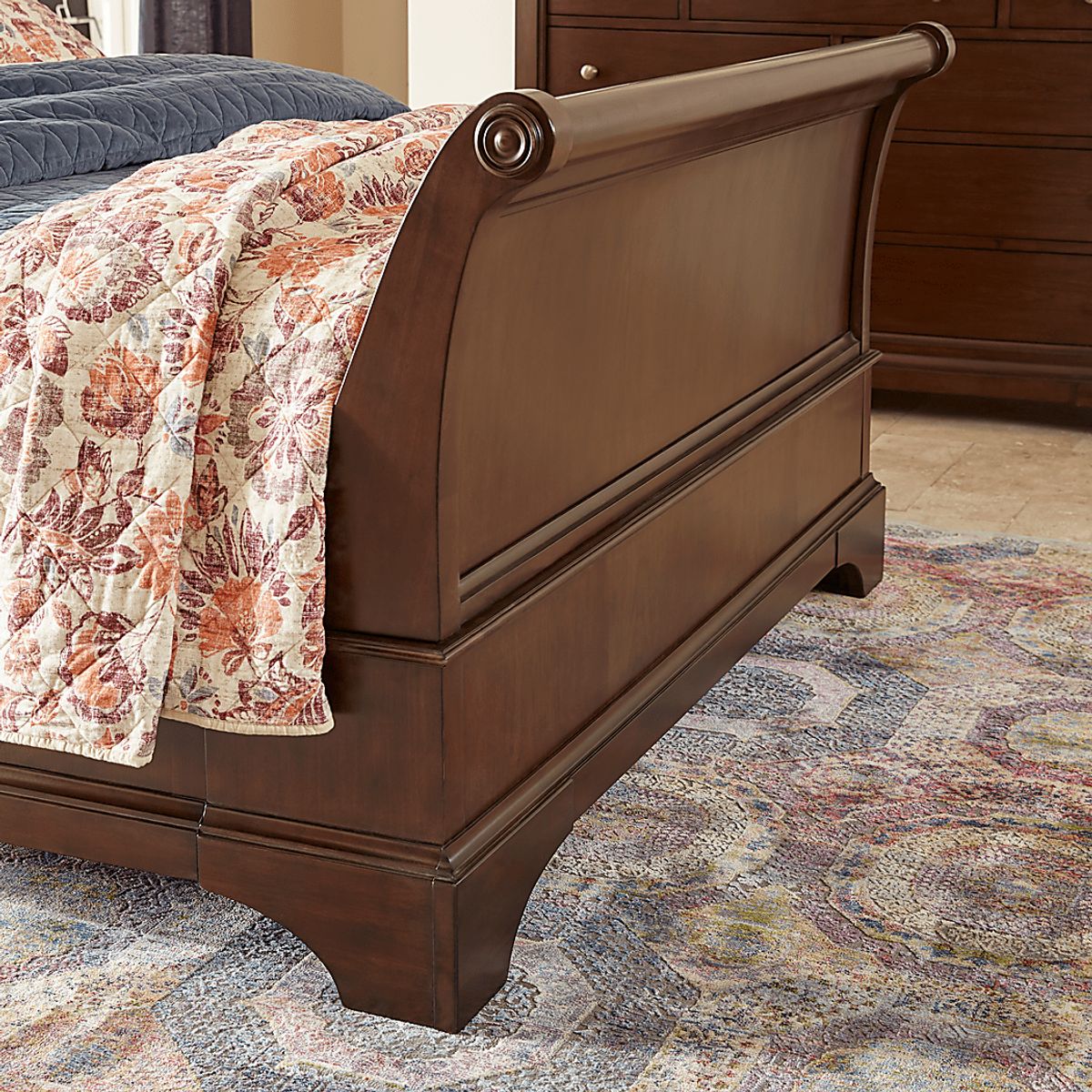 Harrington Place 6 Pc Cherry Dark Wood Queen Bedroom Set With Dresser ...
