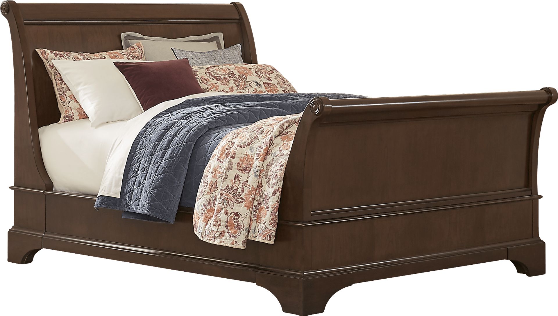 Harrington Place 6 Pc Cherry Dark Wood Queen Bedroom Set With Dresser ...