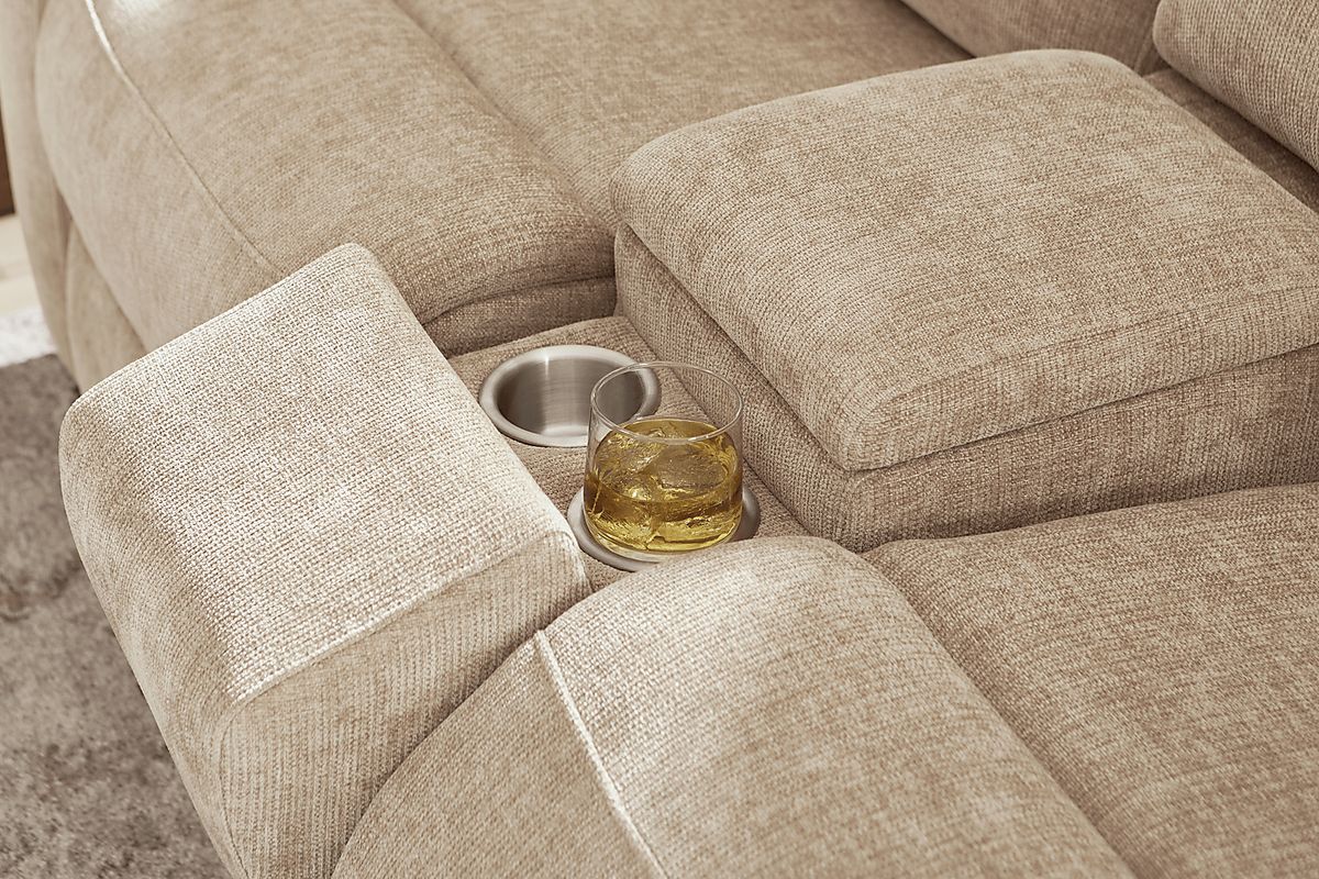 Harrison 2 Pc Beige Woven Non-Power Reclining Living Room Set With ...