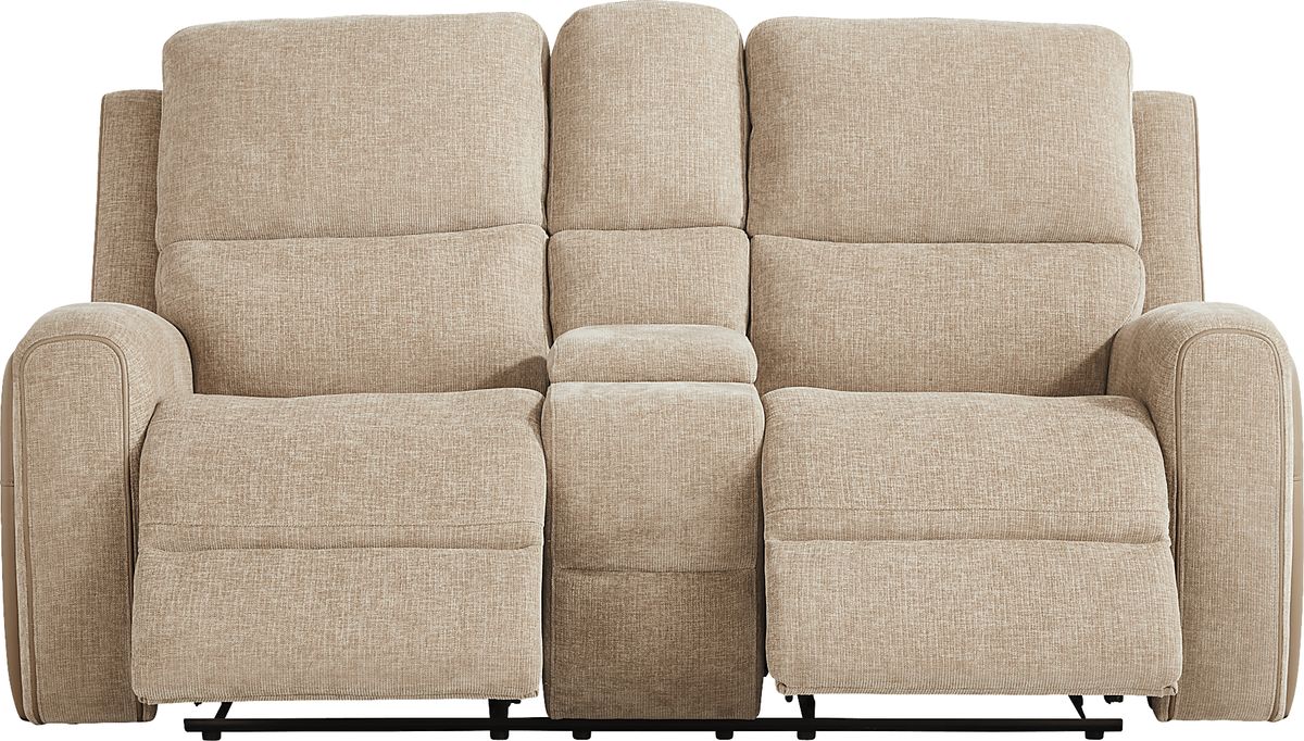 Harrison 5 Pc Beige Woven Non-Power Reclining Living Room Set With ...