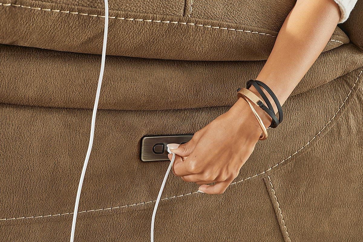 Hartford 2 Pc Brown Microfiber Power Reclining Living Room Set With ...