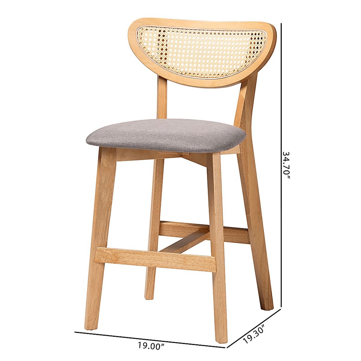 Hartzler Light Brown Polyester Fabric Counter Stool, Set Of 2 | Rooms to Go