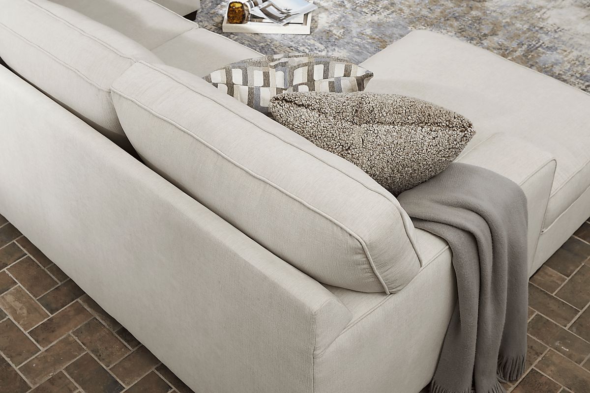 Haskins Beige Woven 3 Pc With Left Chaise Arm Sectional | Rooms to Go