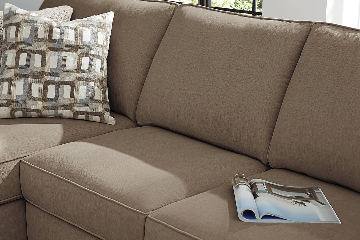 Haskins Brown Woven 3 Pc With Left Chaise Arm Sectional | Rooms to Go