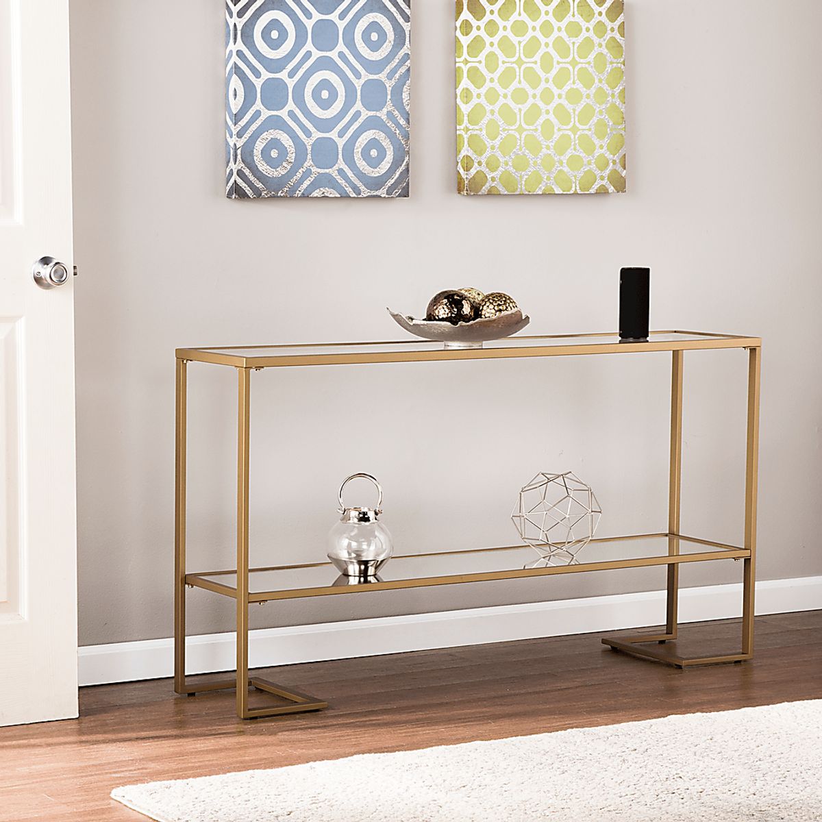 Hasse Gold Colors,Metal Console Table | Rooms to Go