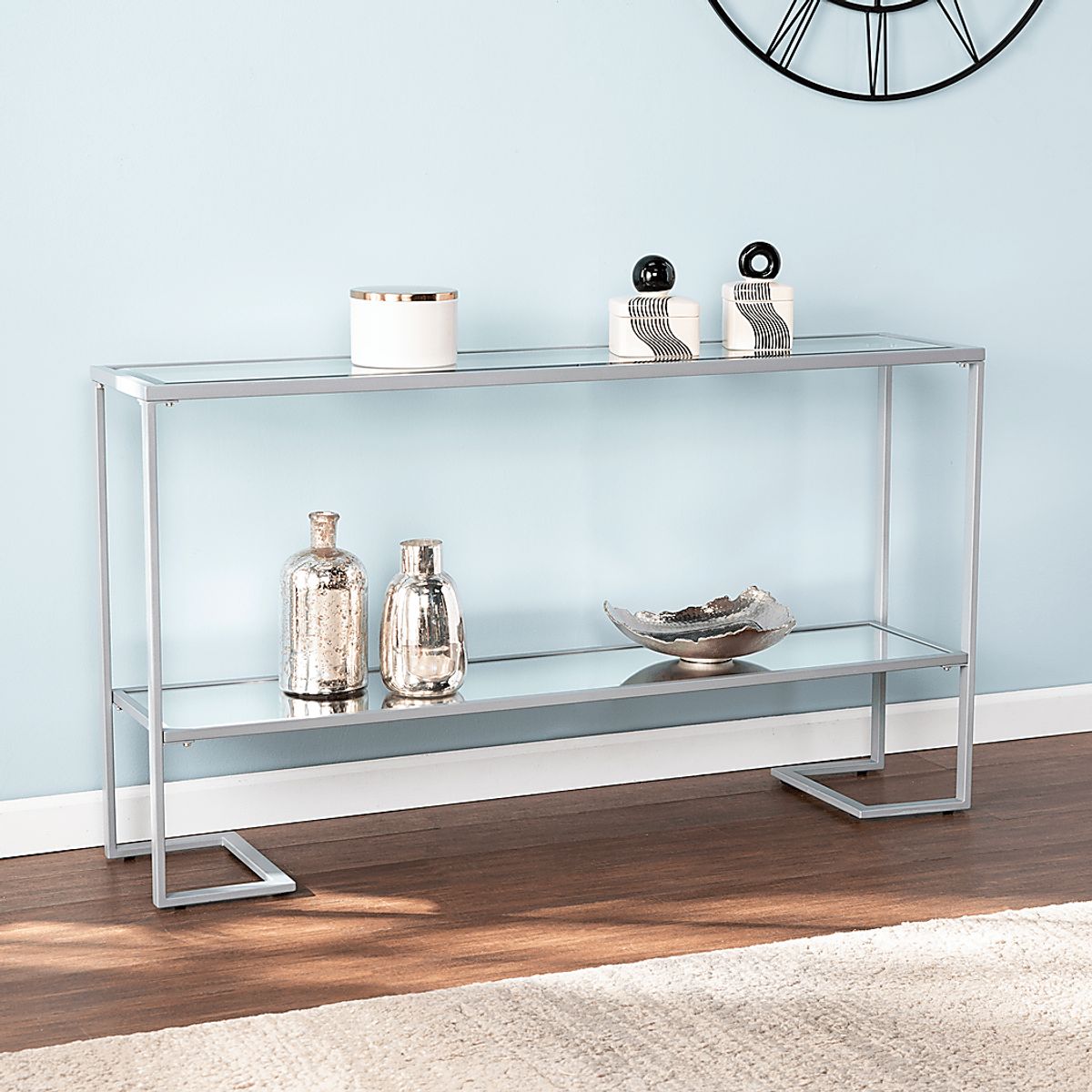 Hasse Silver Gray Console Table | Rooms to Go