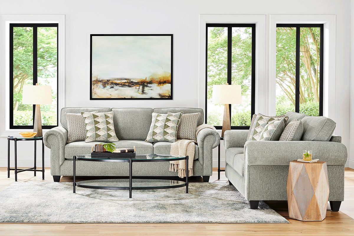 Hathaway Bluestone Woven Loveseat | Rooms to Go