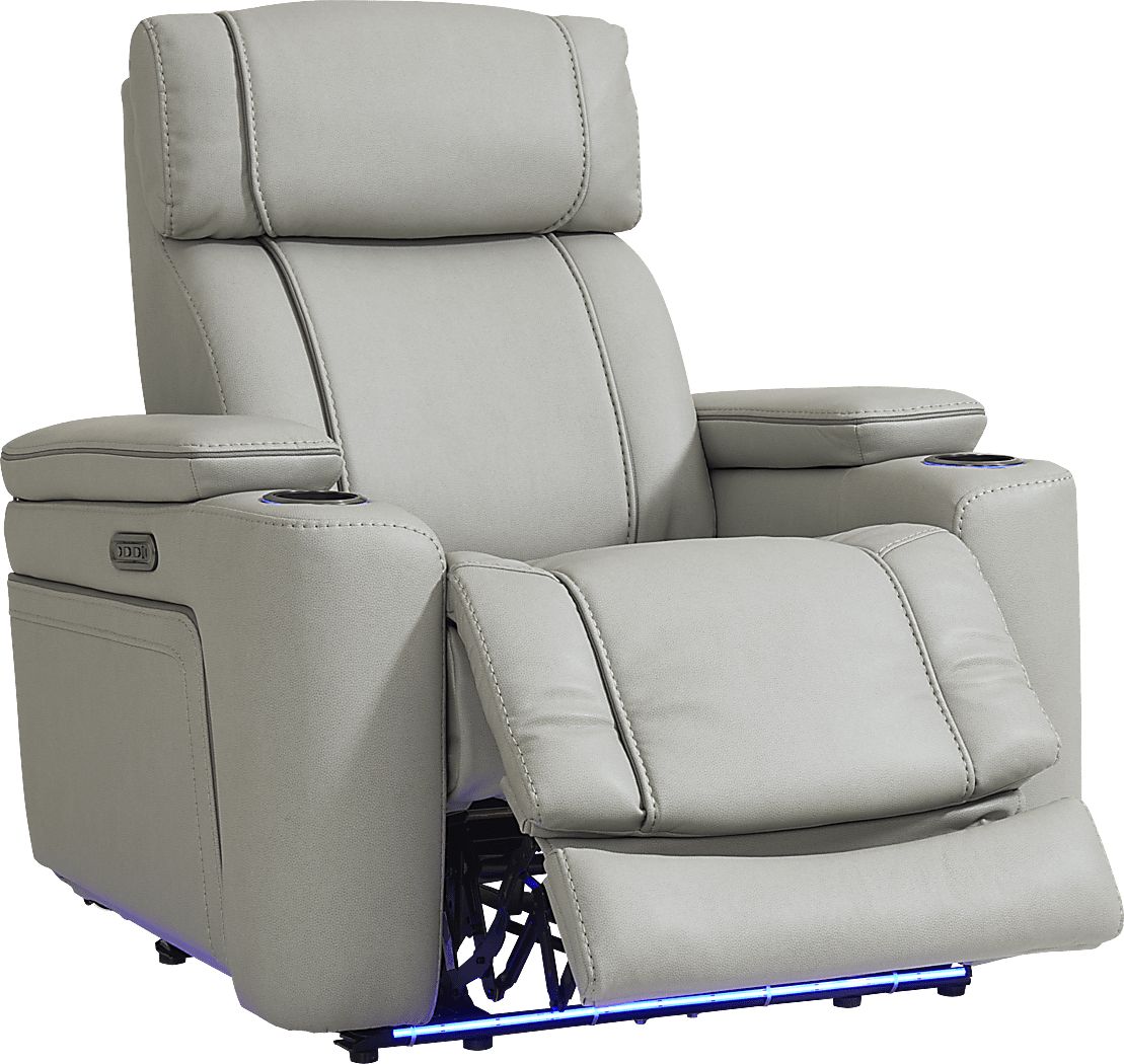 Haven Point 2 Pc Platinum Beige Microfiber Dual Power Reclining Living ...