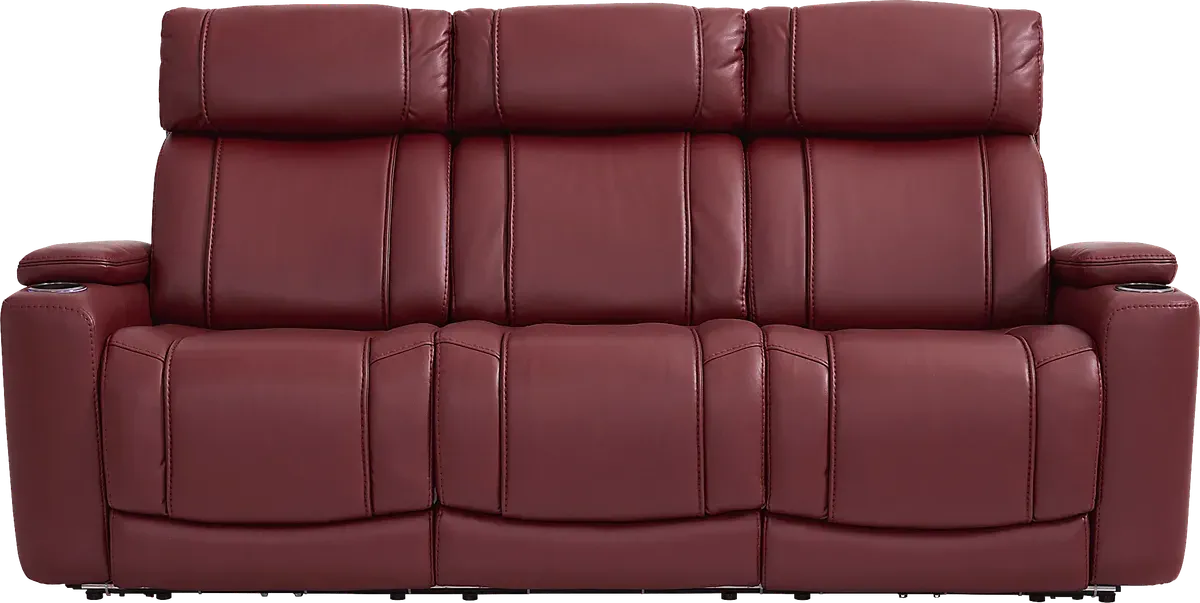 Haven Point 7 Pc Red Microfiber Dual Power Reclining Living Room Set ...