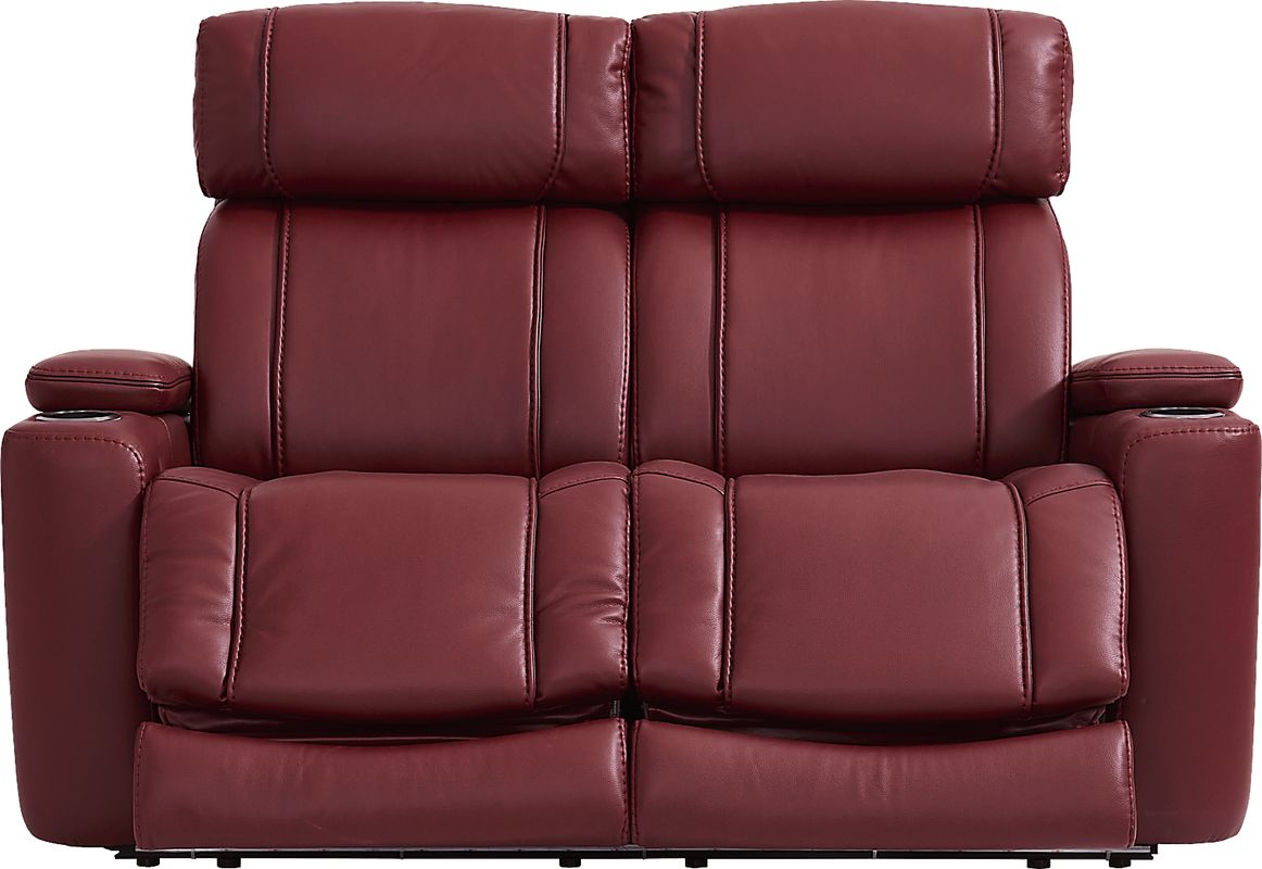 Haven Point 8 Pc Red Microfiber Dual Power Reclining Living Room Set ...