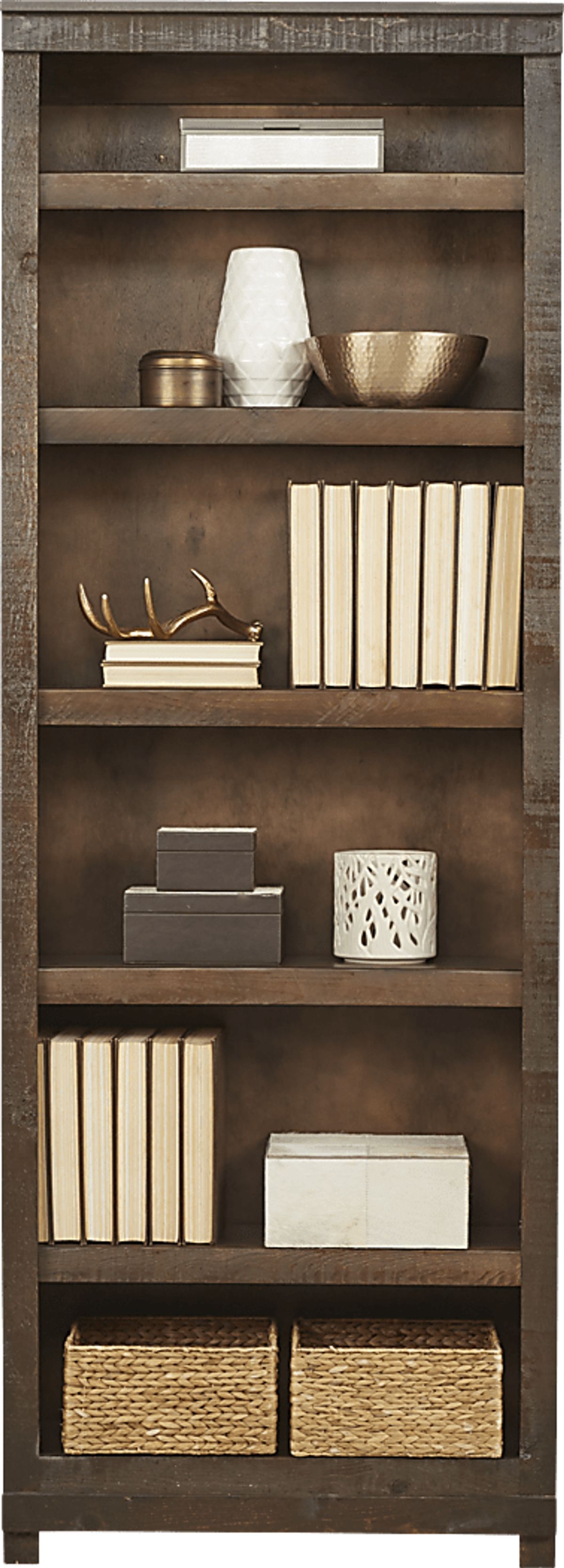 Havenwood Brown Dark Wood Bookcase | Rooms to Go