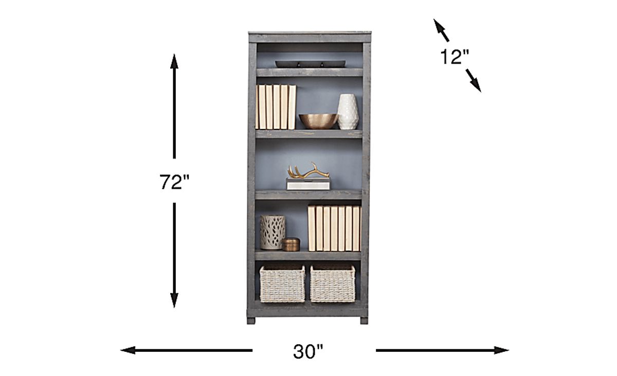 Havenwood Gray Bookcase | Rooms to Go