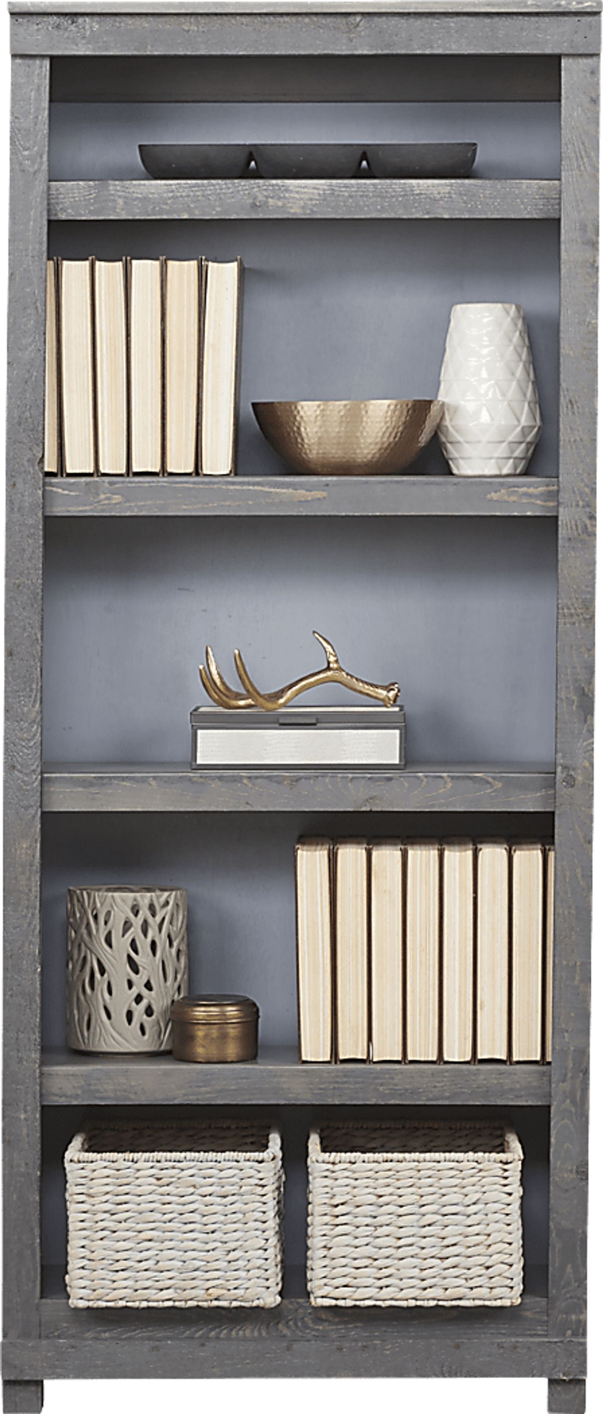 Havenwood Gray Bookcase | Rooms to Go
