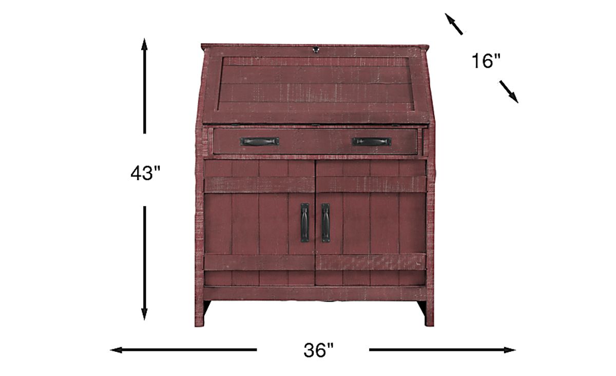 Havenwood Red Colors Desk | Rooms to Go