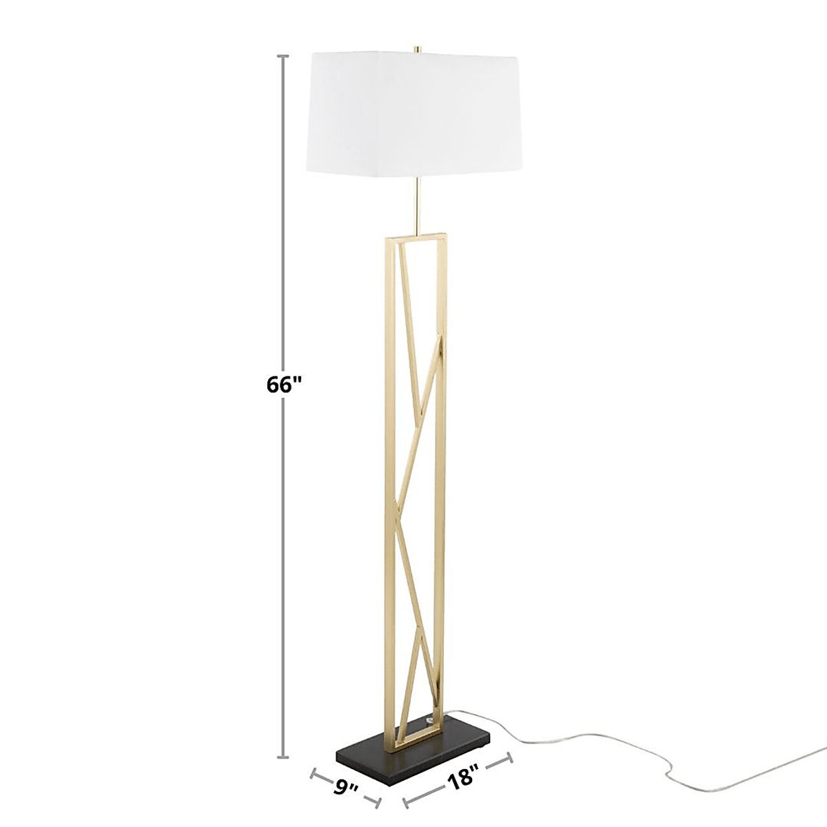 Haver Post Gold Yellow Floor Lamp | Rooms to Go