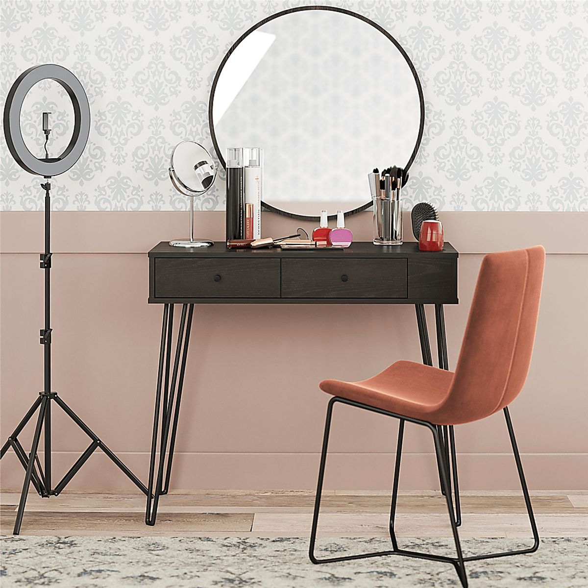 Hawise Black Black,Colors Vanity | Rooms to Go