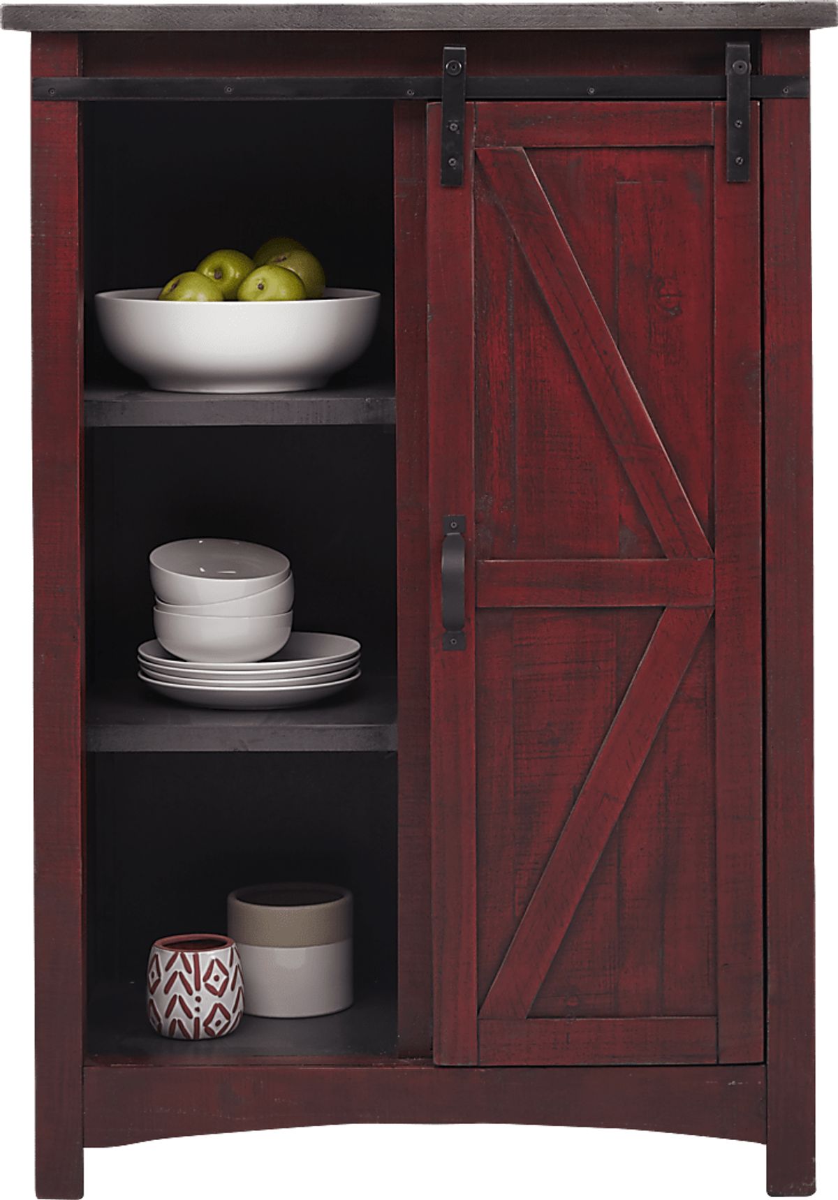 Hazel Peak Red Colors Accent Cabinet | Rooms to Go