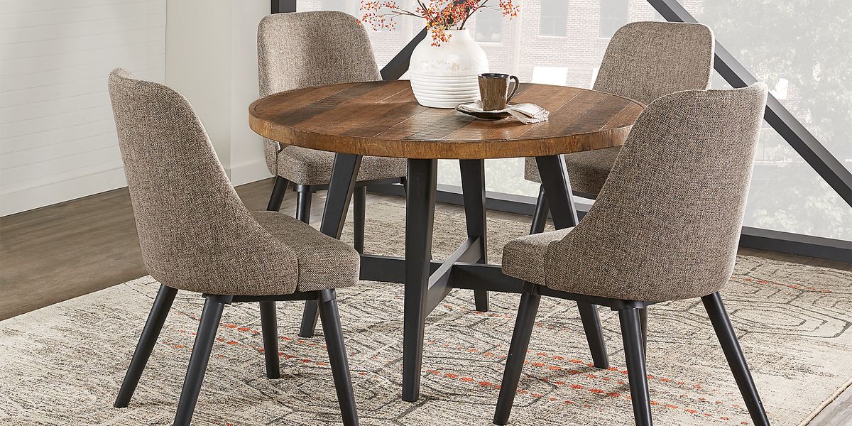 Hazelnut Lodge 5 Pc Wheat Beige,Dark Wood Dining Room Set - Rooms To Go