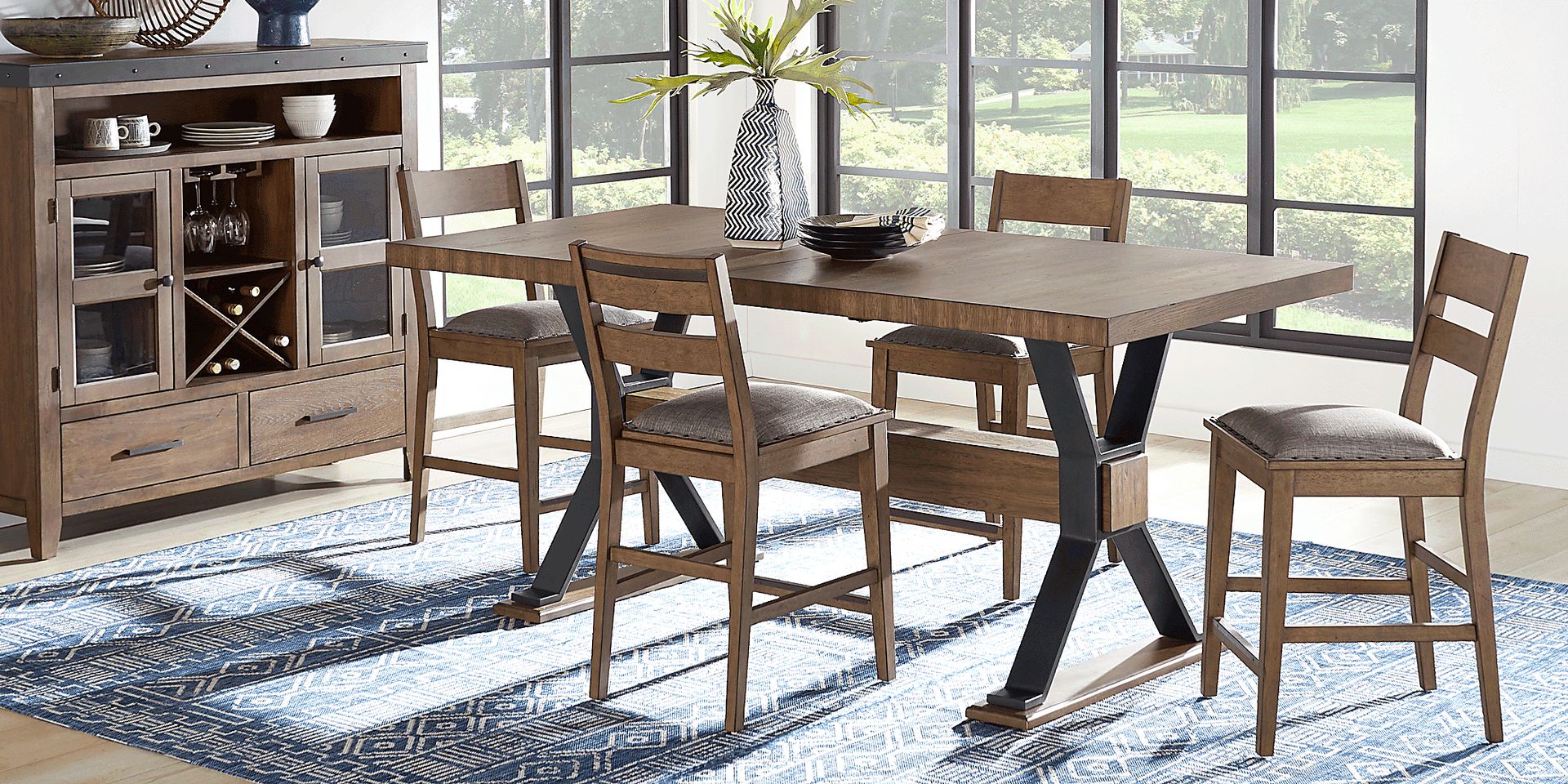 Hazelnut Woods Brown Dark Wood Counter Height Table | Rooms to Go