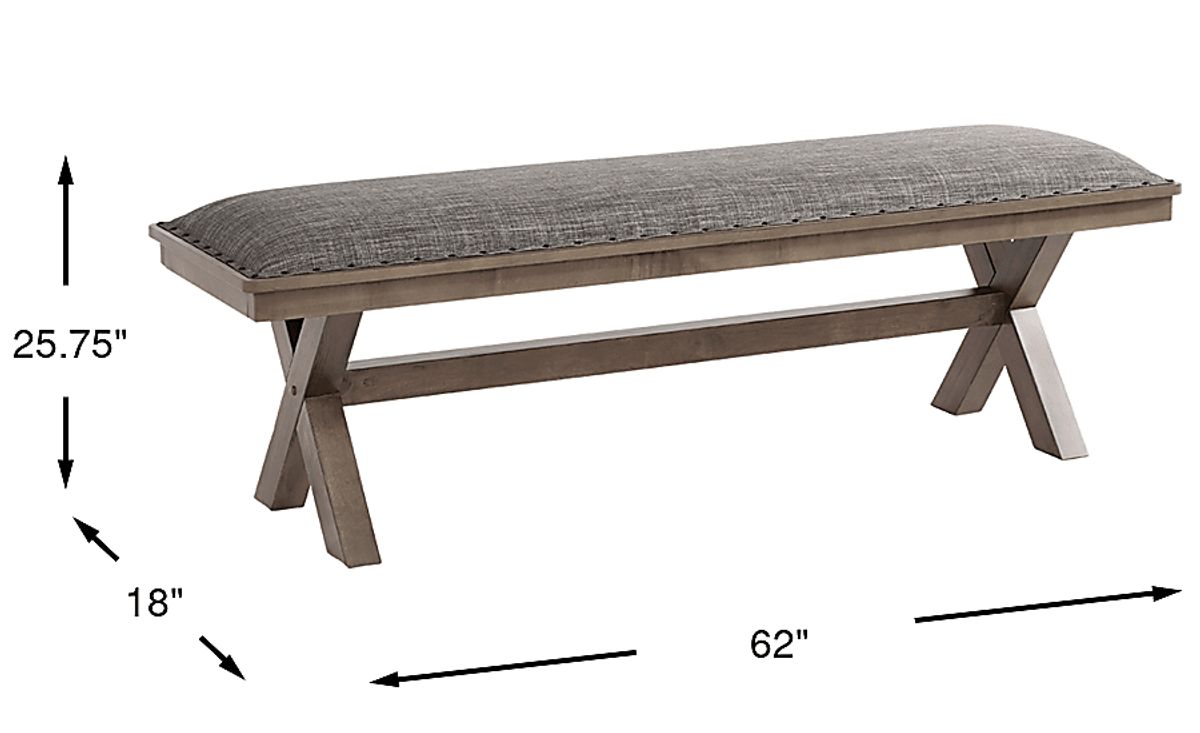 Hazelnut Woods Brown Dark Wood Gray Dining Bench | Rooms to Go