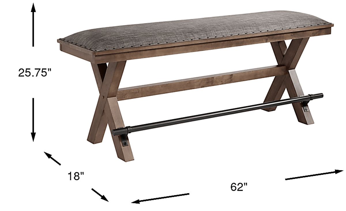Hazelnut Woods Brown Dark Wood Counter Height Bench | Rooms to Go