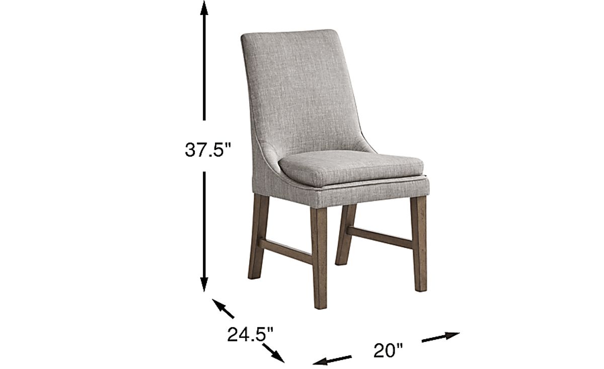 Hazelnut Woods Brown Dark Wood Gray Side Chair | Rooms to Go
