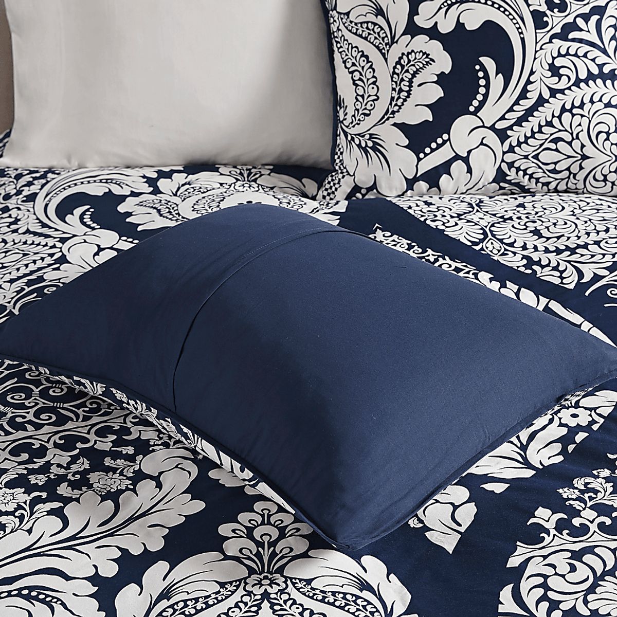 Hedwige Blue Cotton,Polyester Fabric 6 Pc Full/Queen Duvet Set | Rooms ...