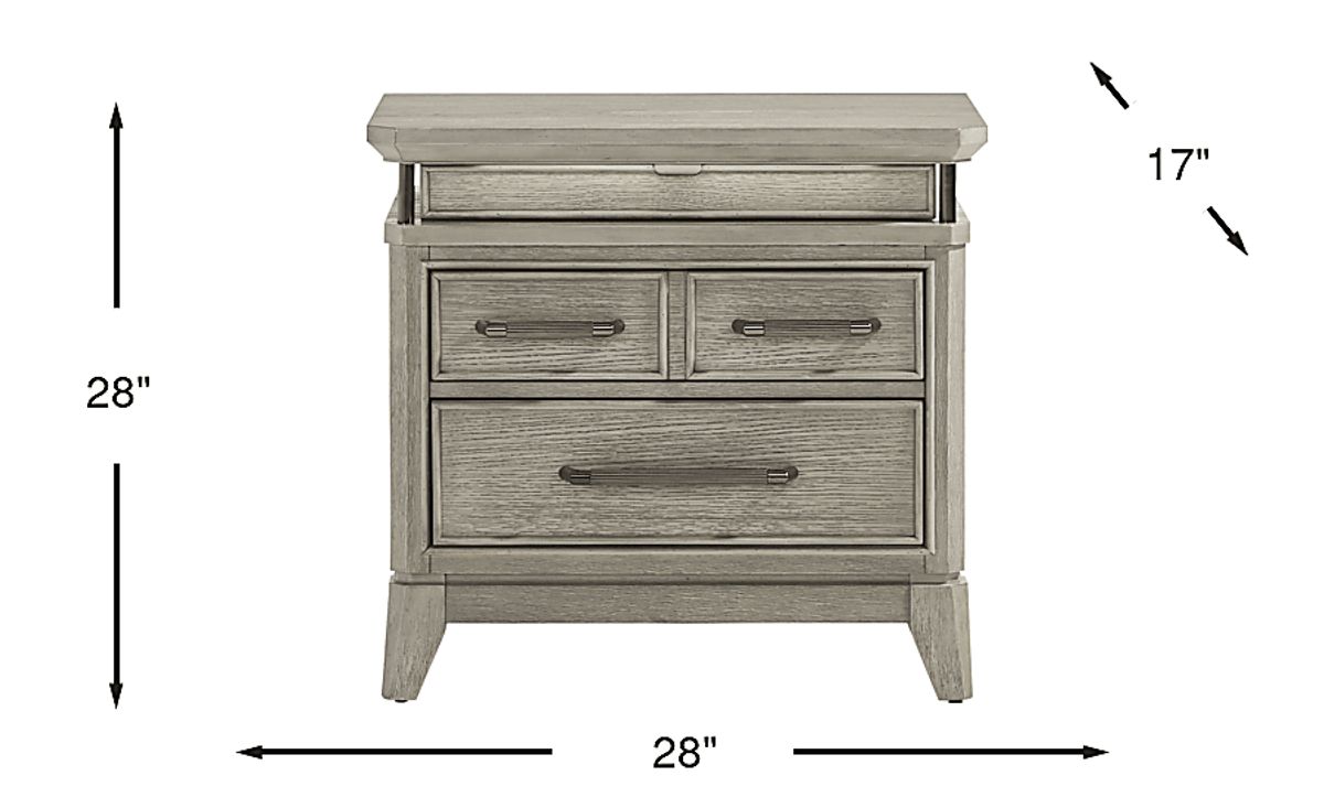 Heiress Gray Nightstand | Rooms to Go