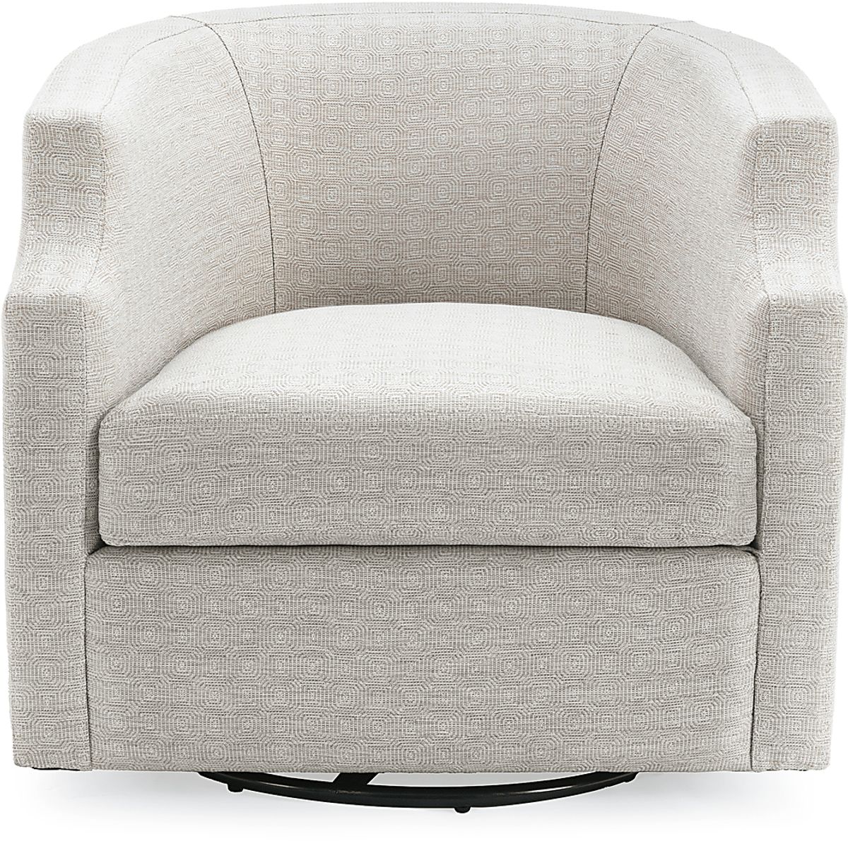 Hekau Beige Polyester Fabric Swivel Accent Chair | Rooms to Go