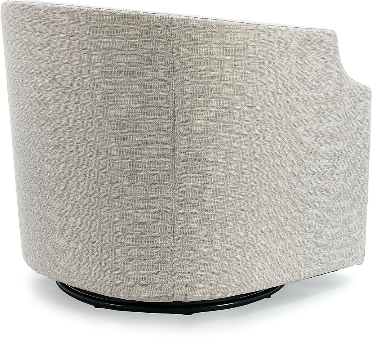 Hekau Beige Polyester Fabric Swivel Accent Chair | Rooms to Go