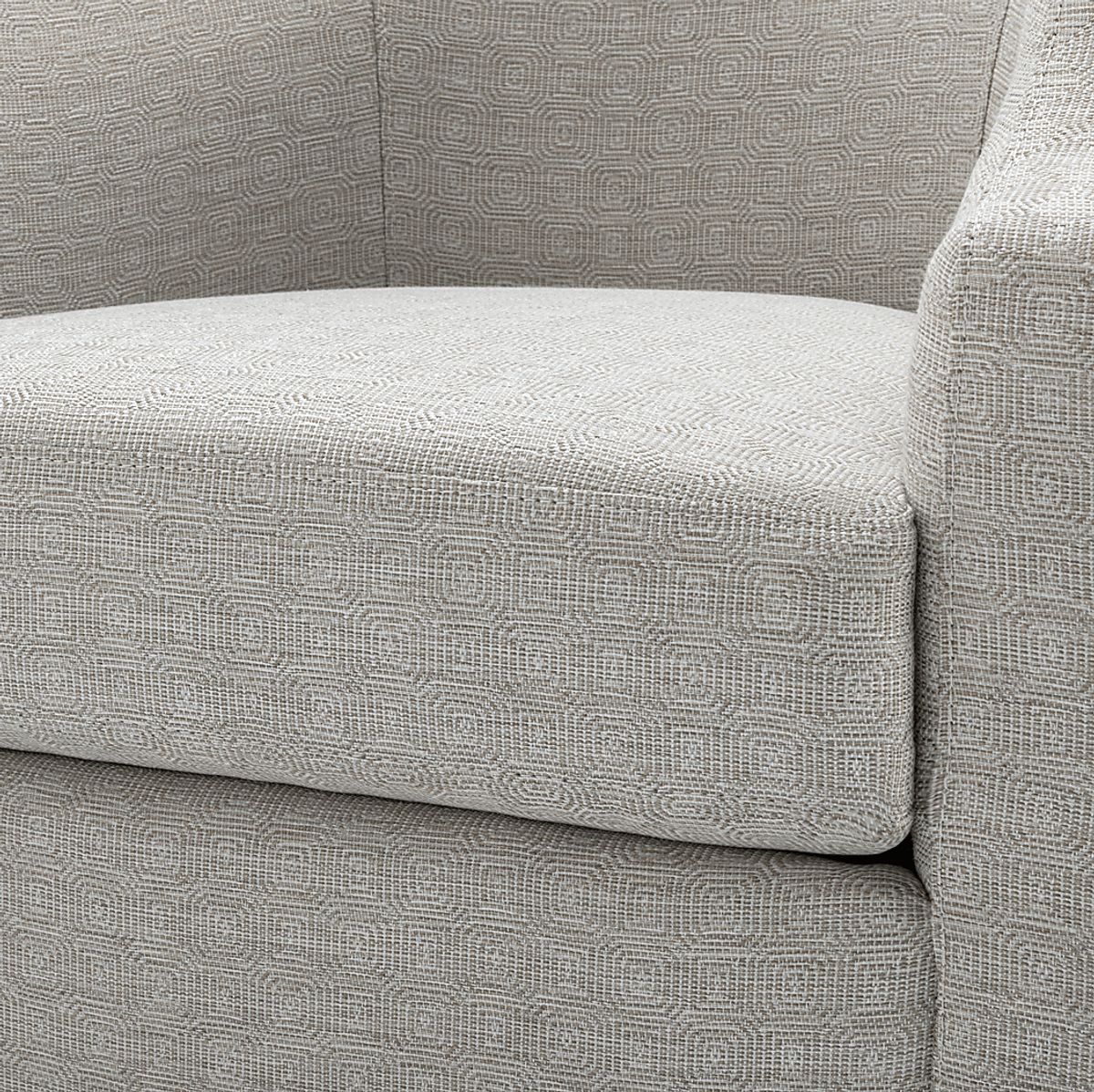 Hekau Beige Polyester Fabric Swivel Accent Chair | Rooms to Go