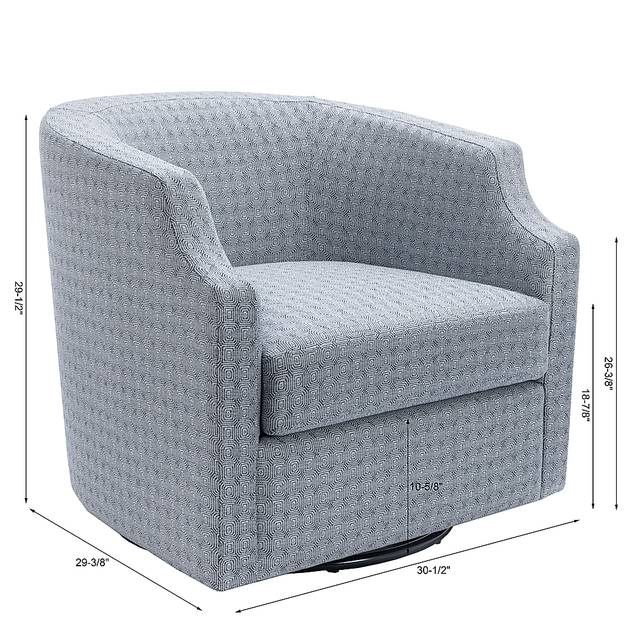 Hekau Blue Polyester Fabric Swivel Accent Chair | Rooms to Go