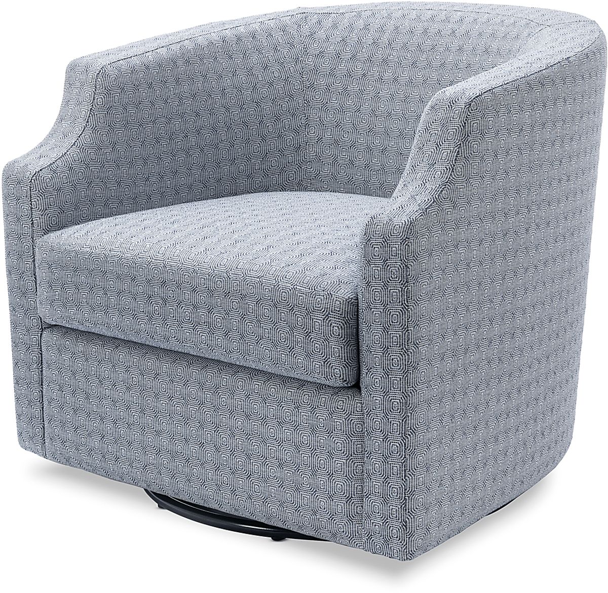 Hekau Blue Polyester Fabric Swivel Accent Chair | Rooms to Go