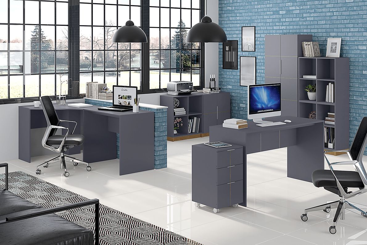 Helaman Gray Desk - Rooms To Go