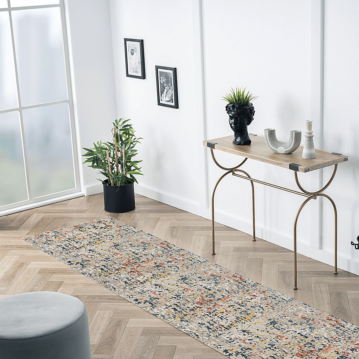 Hemar Blue,Green,White,Yellow Rugs | Rooms to Go